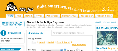 Flygbiljetter med MrJet