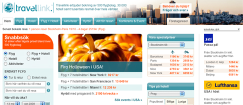 Flygbiljetter med Travellink